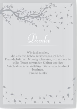 Danksagung Trauer gestalten - Dankeskarten Trauerfall online | Optimalprint
