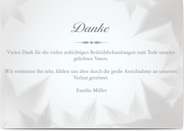 Danksagung Trauer gestalten - Dankeskarten Trauerfall online | Optimalprint