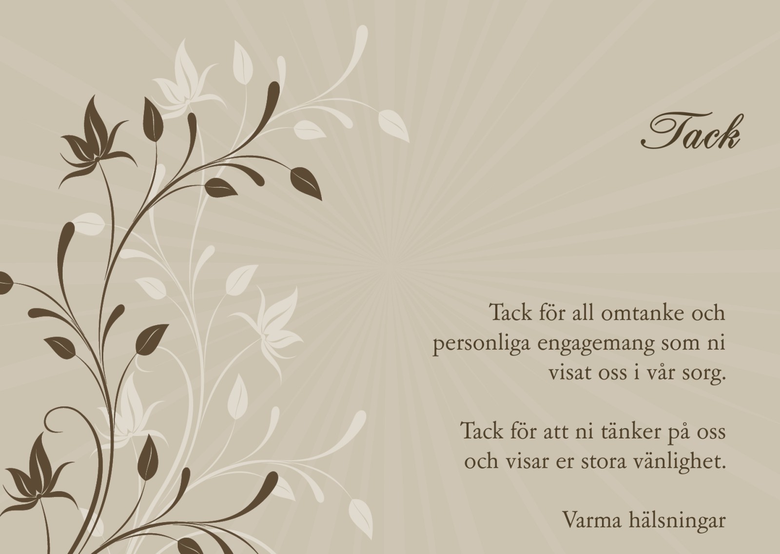 Tackkort efter begravning | Optimalprint